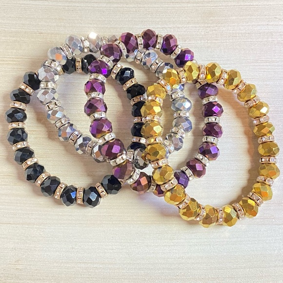 Jewelry | 4 Stackable Sparkly Bracelets | Poshmark